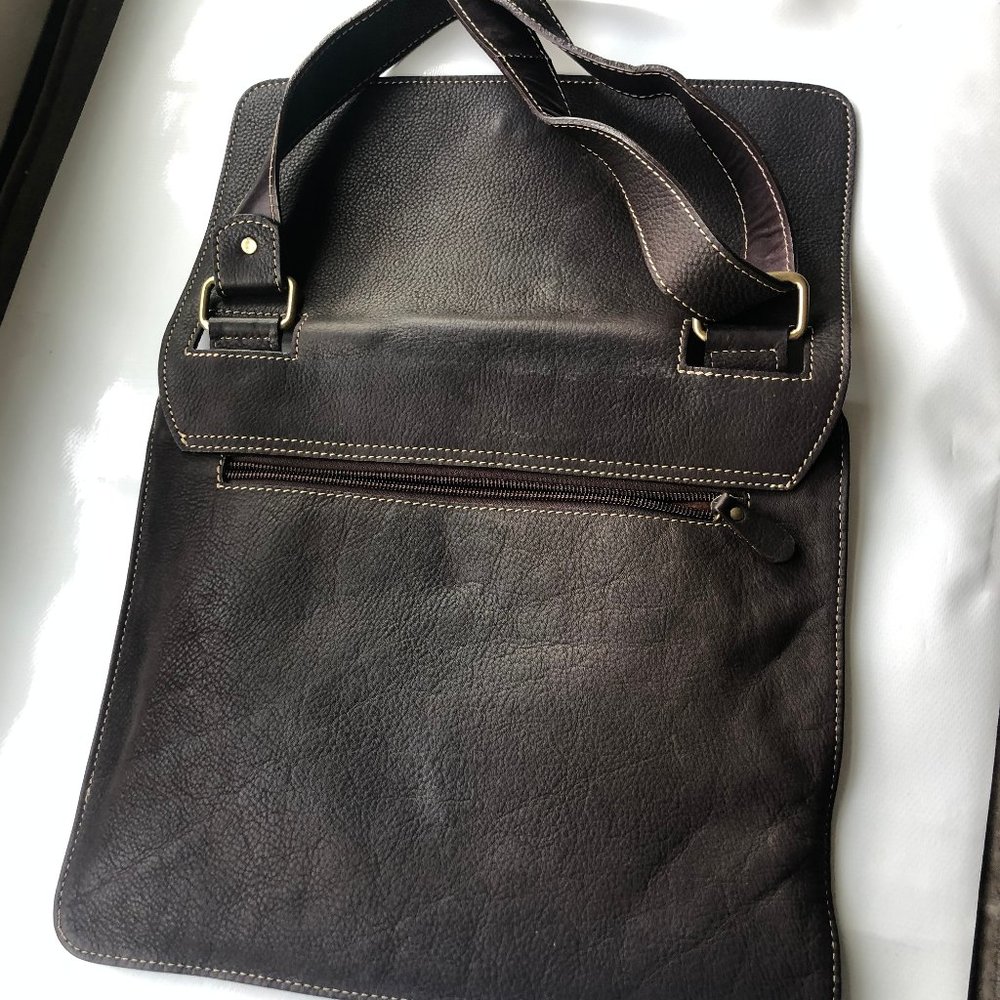 Pebbled Chocolate Brown Leather Crossbody Bag - Gem